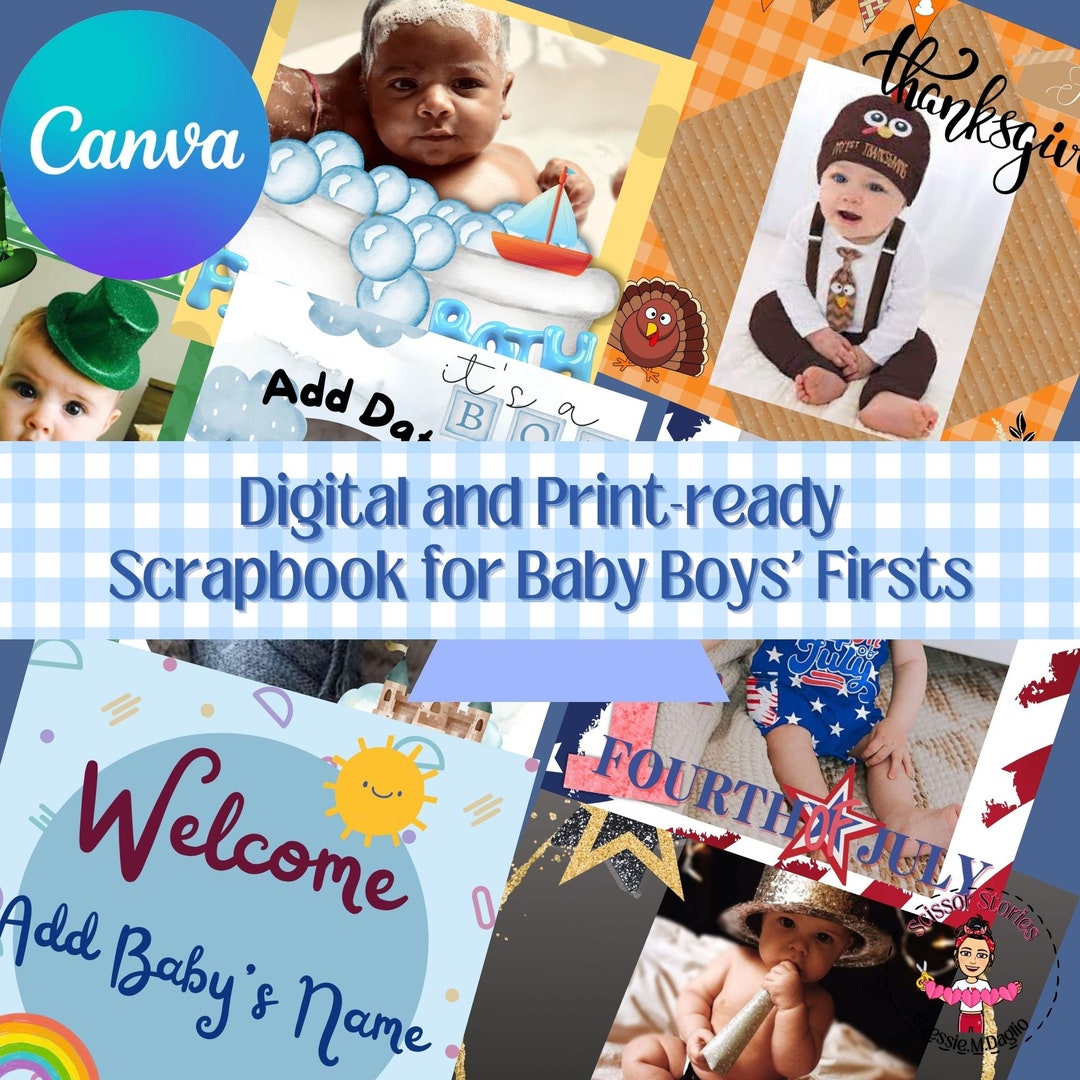Baby Boy Book of Firsts Digital & Printable Scrapbook - Etsy
