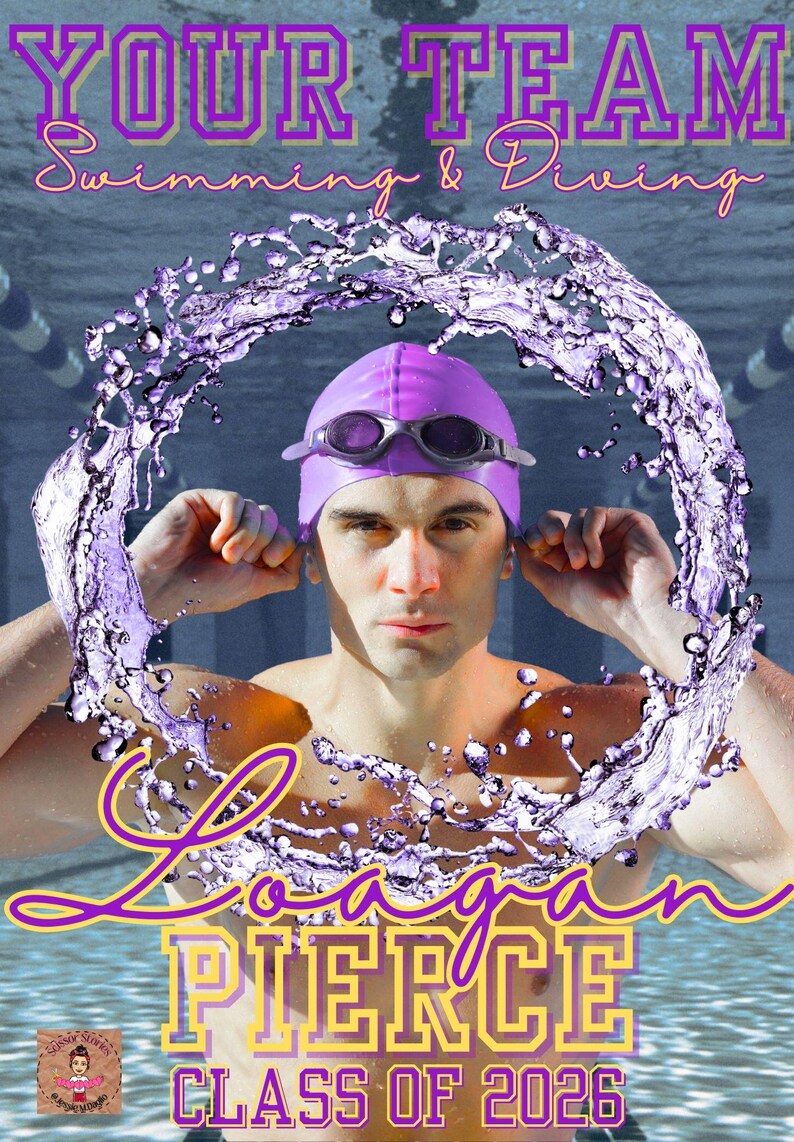 Editable Swimming Banner Canva Template - Etsy