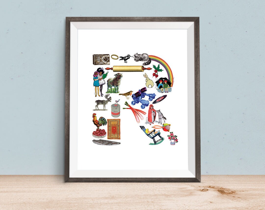 Letter R, ABC Kid's Art, Alphabet Wall Art, Baby Monogram, Classroom ...