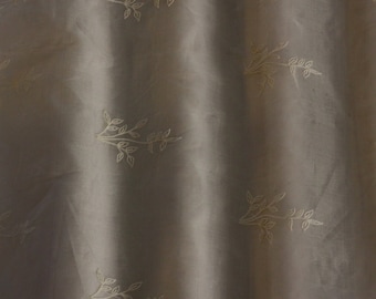 Silver Embroidery on White 100% Silk Organza Fabric 44 | Etsy