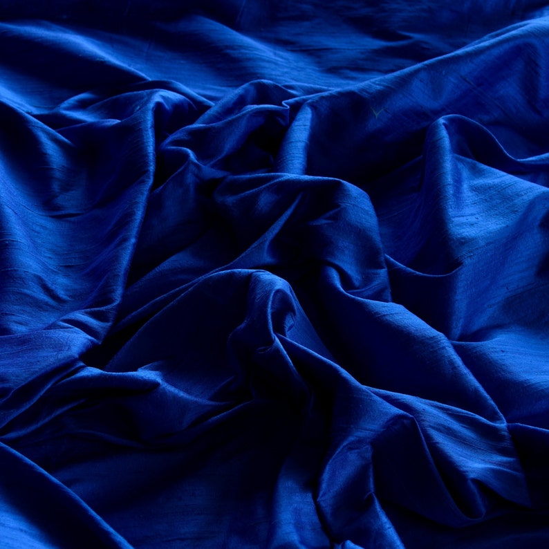 Royal Blue Dupioni, 100% Silk Fabric, 44"/54" Wide, by the Yard (S-114 ...