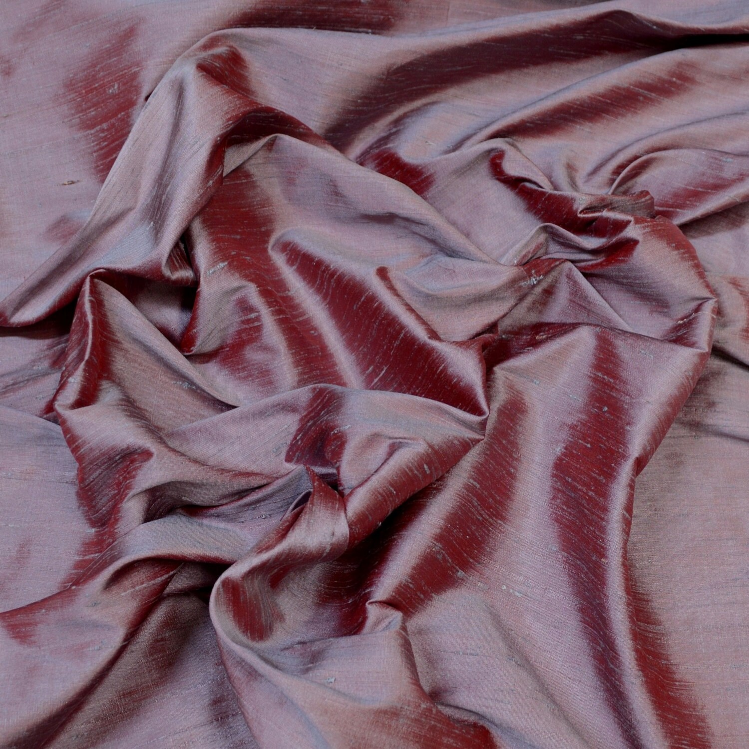 Iridescent Dark Red Violet Dupioni Silk 100% Silk Fabric - Etsy