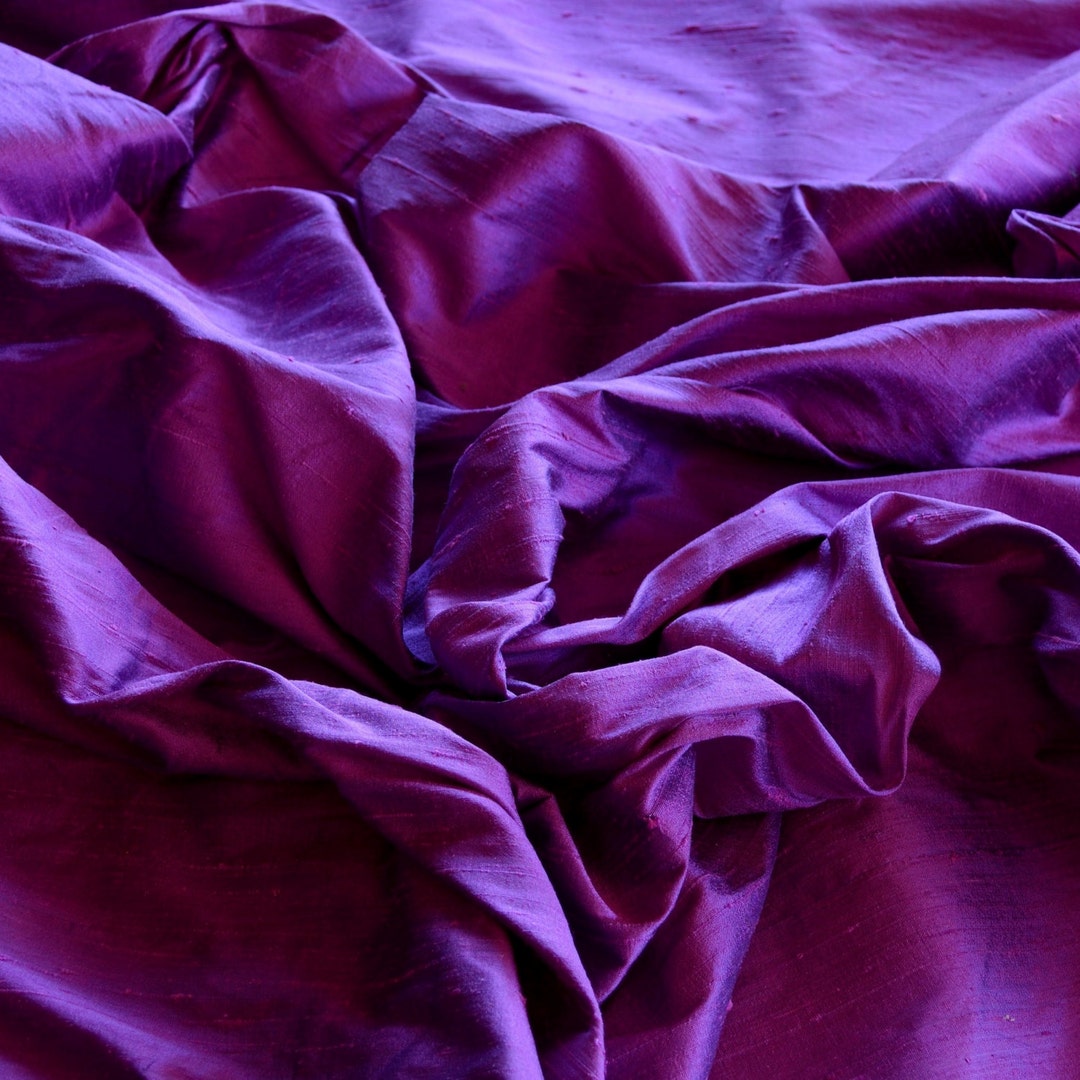 Iridescent Purple Dupioni Silk, 100% Silk Fabric, 44" Wide, by the Yard ...