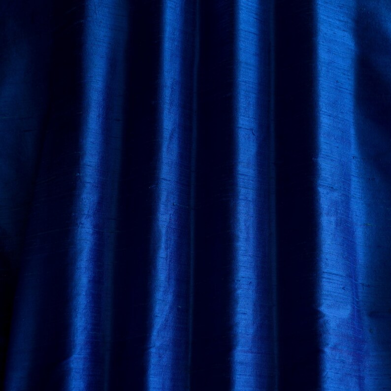 Royal Blue Dupioni, 100% Silk Fabric, 44"/54" Wide, by the Yard (S-114 ...