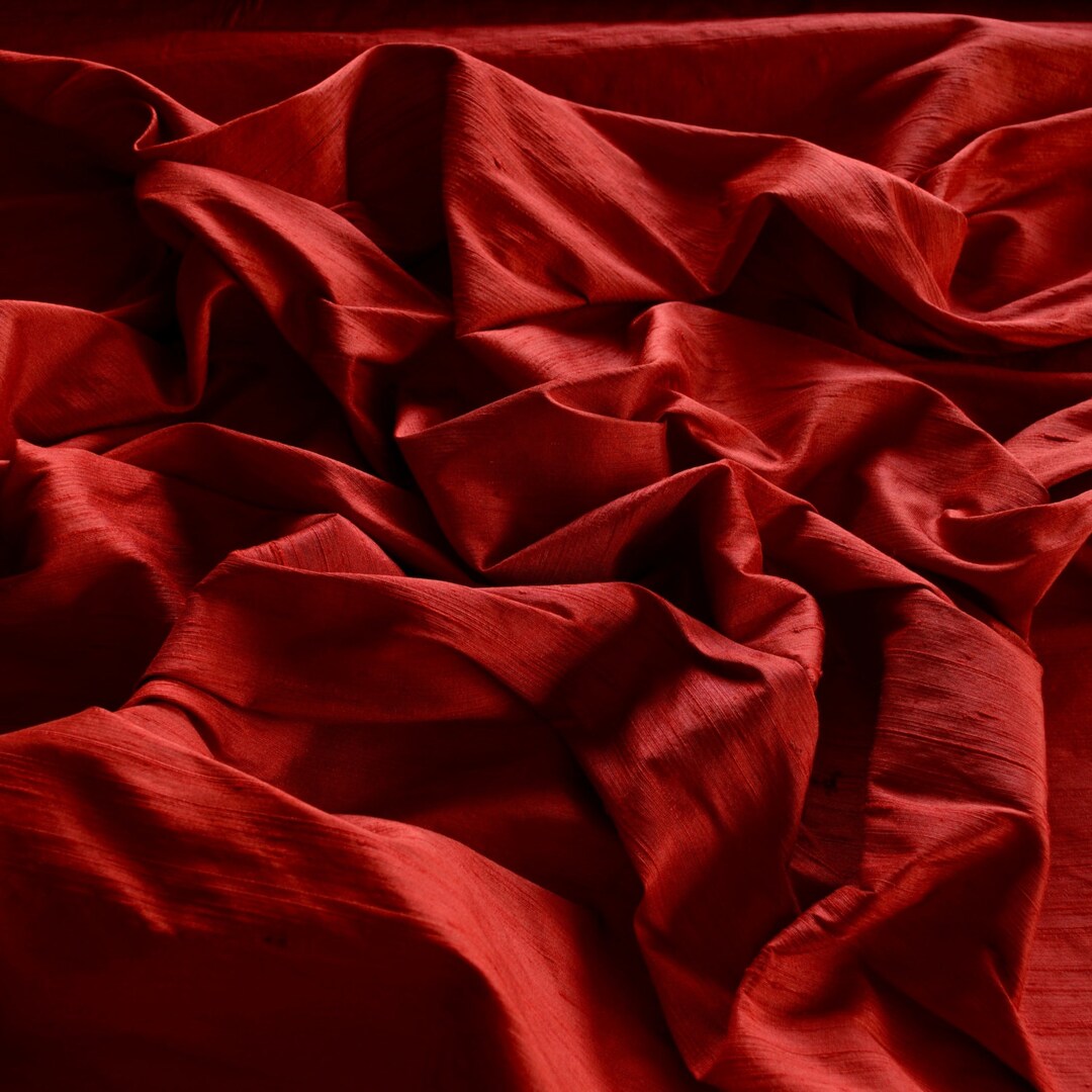 Carmine Red/deep Red Dupioni Silk, 100% Silk Fabric, 44" Wide or 54 ...