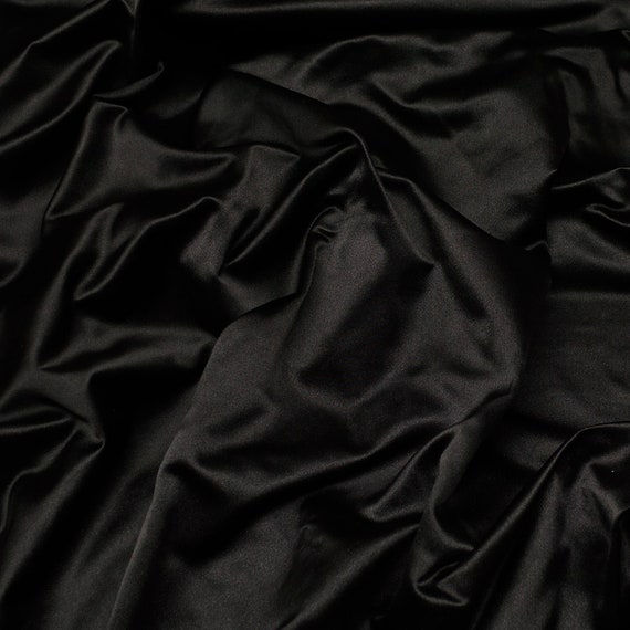 Black Duchess Silk Satin 100% Silk Fabric by the Yard - Etsy