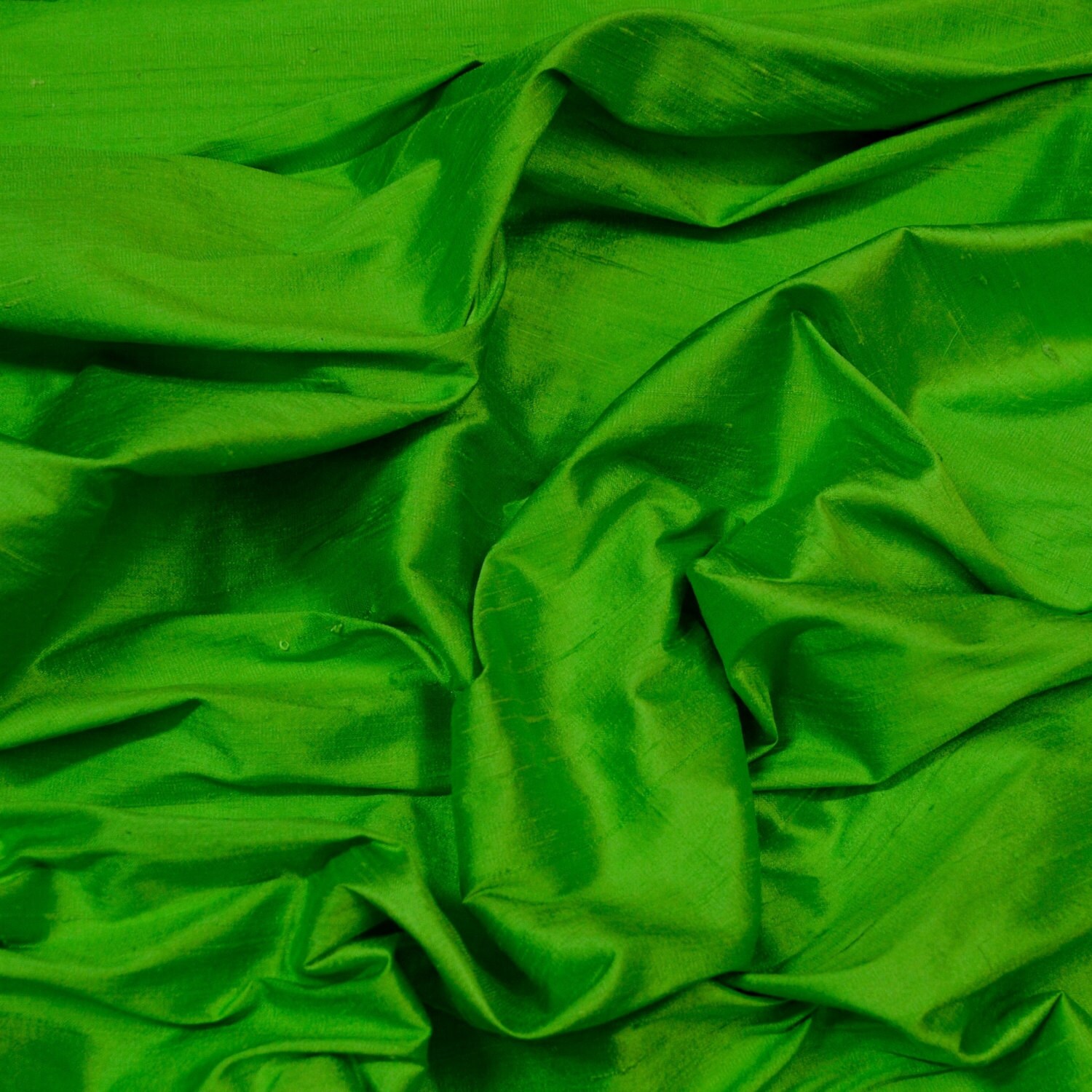 Apple Green Dupioni Silk, 100% Silk Fabric, 44" Wide, by the Yard (S ...