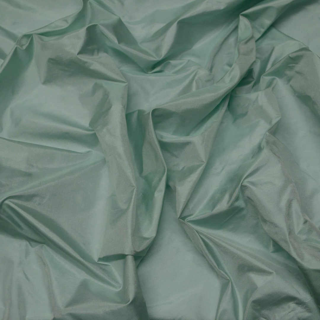 Iridescent Seafoam Green Tissue Taffeta Silk, 100% Silk Fabric by the ...