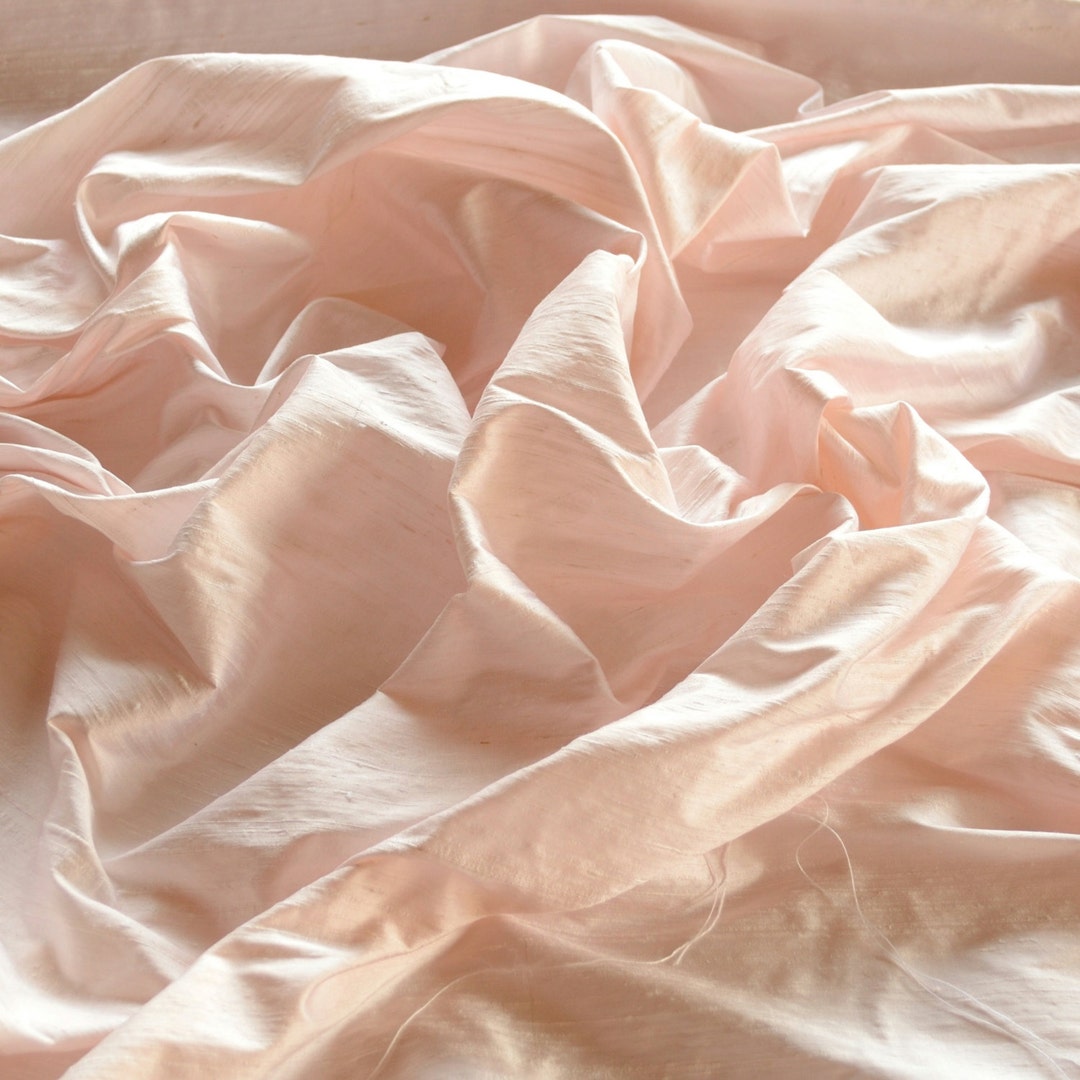 Blush Pink Dupioni Silk, 100% Silk Fabric, 44" Wide, by the Yard (S-131 ...