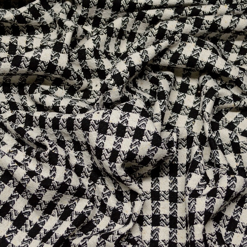 Black & White Checks Matka Silk 100% Raw Silk Fabric 44 - Etsy