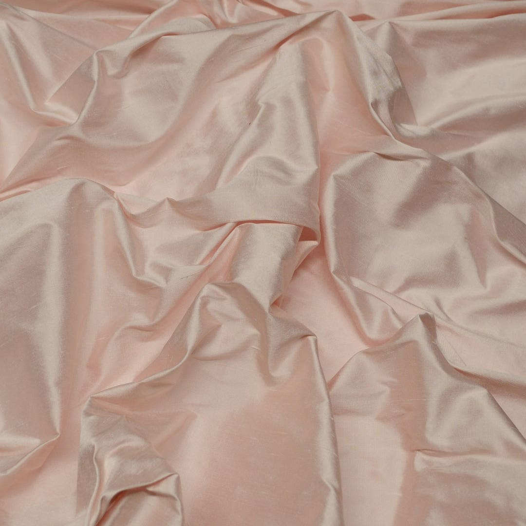 Iridescent Baby Pink Shantung Silk, 100% Silk Fabric, 54" Wide, by the ...