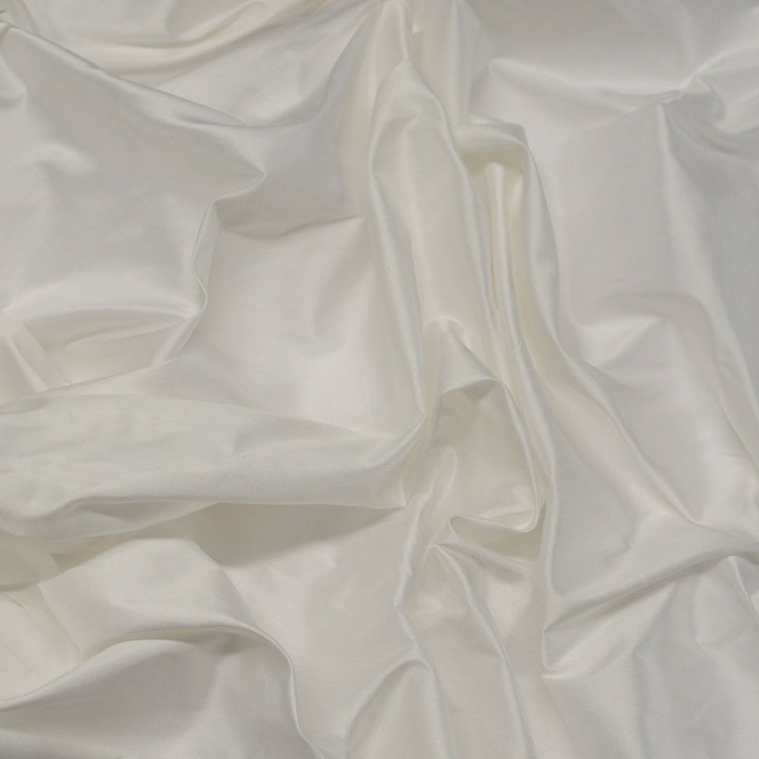 White Shantung Silk, 100% Silk Fabric, 54" Wide, by the Yard (SF-5001 ...