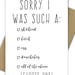 Greeting Card | I'm Sorry | Funny | Rude | Apologize | Sorry Choose One ...