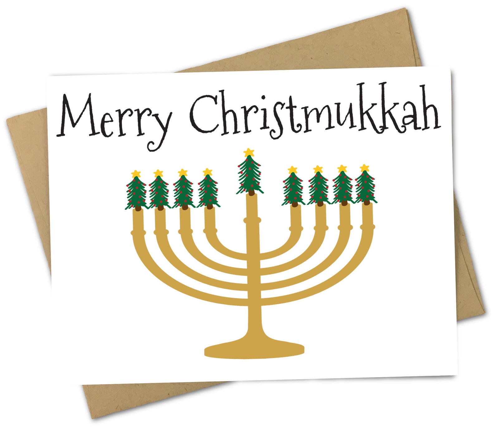 Christmas / Hanukkah Card - Merry Christmukkah | Mixed Holiday | 2 ...