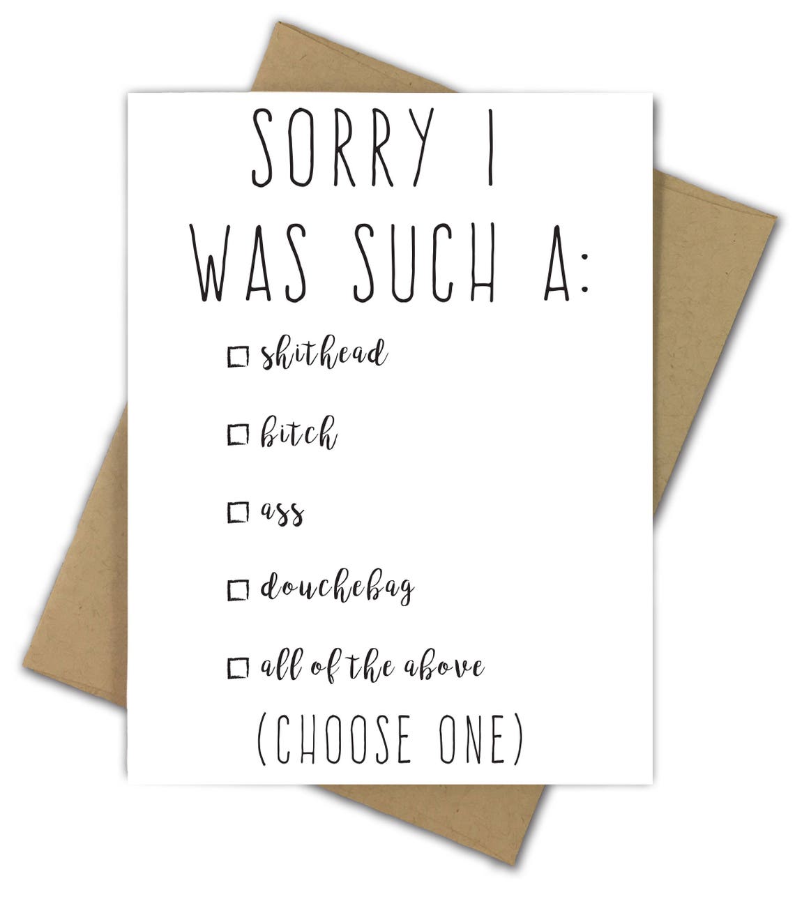 Greeting Card | I'm Sorry | Funny | Rude | Apologize | Sorry Choose One ...