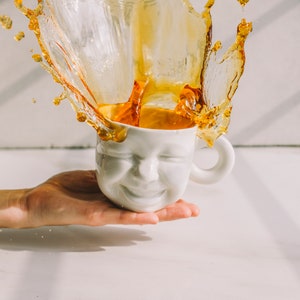 Funny Coffee Mug Pottery Face Mug Ceramic Mug Handmade Long Distance ...