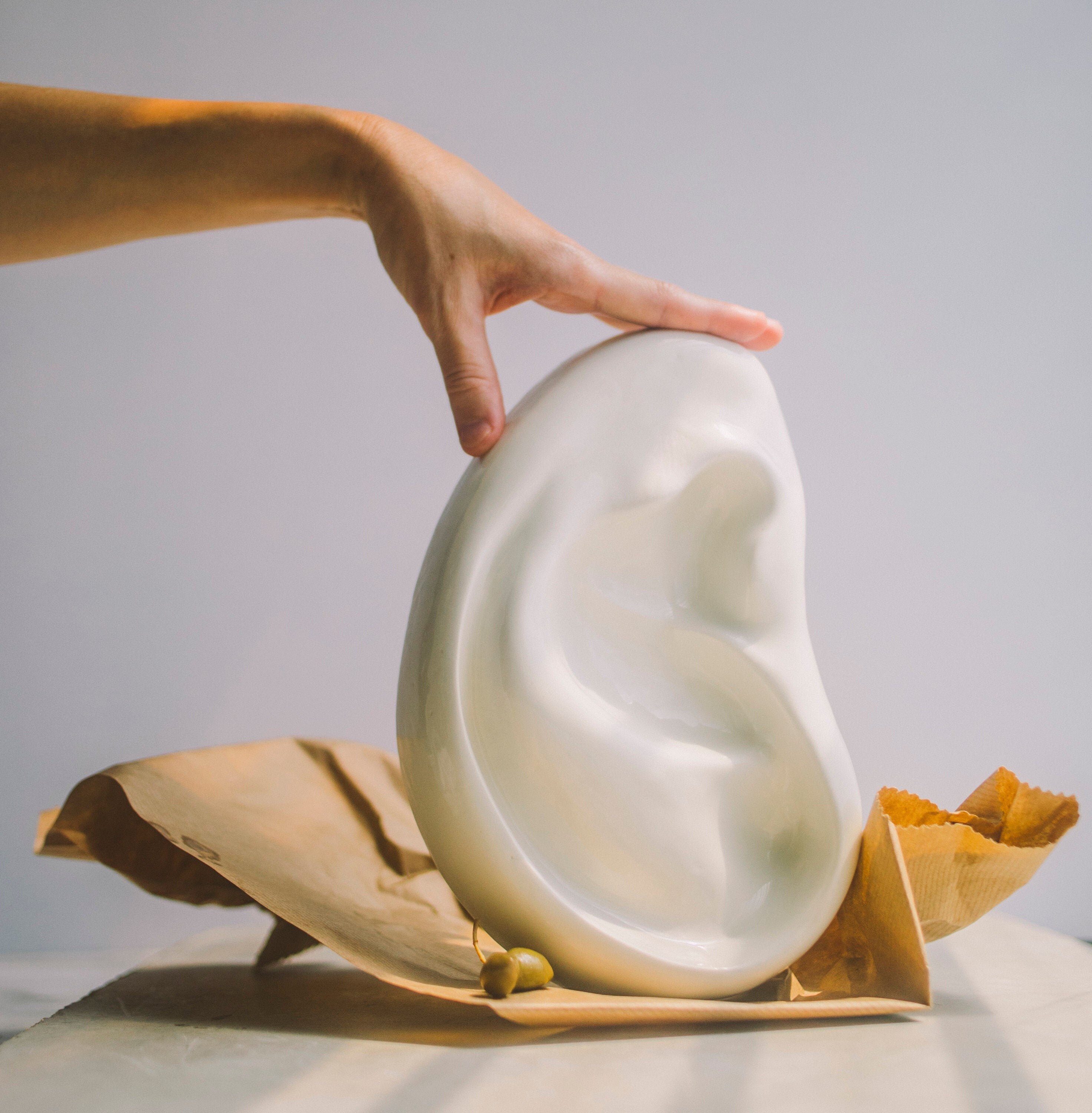 Handmade Pottery Porcelain Dish Ear Shaped Decorative Bowl | Etsy