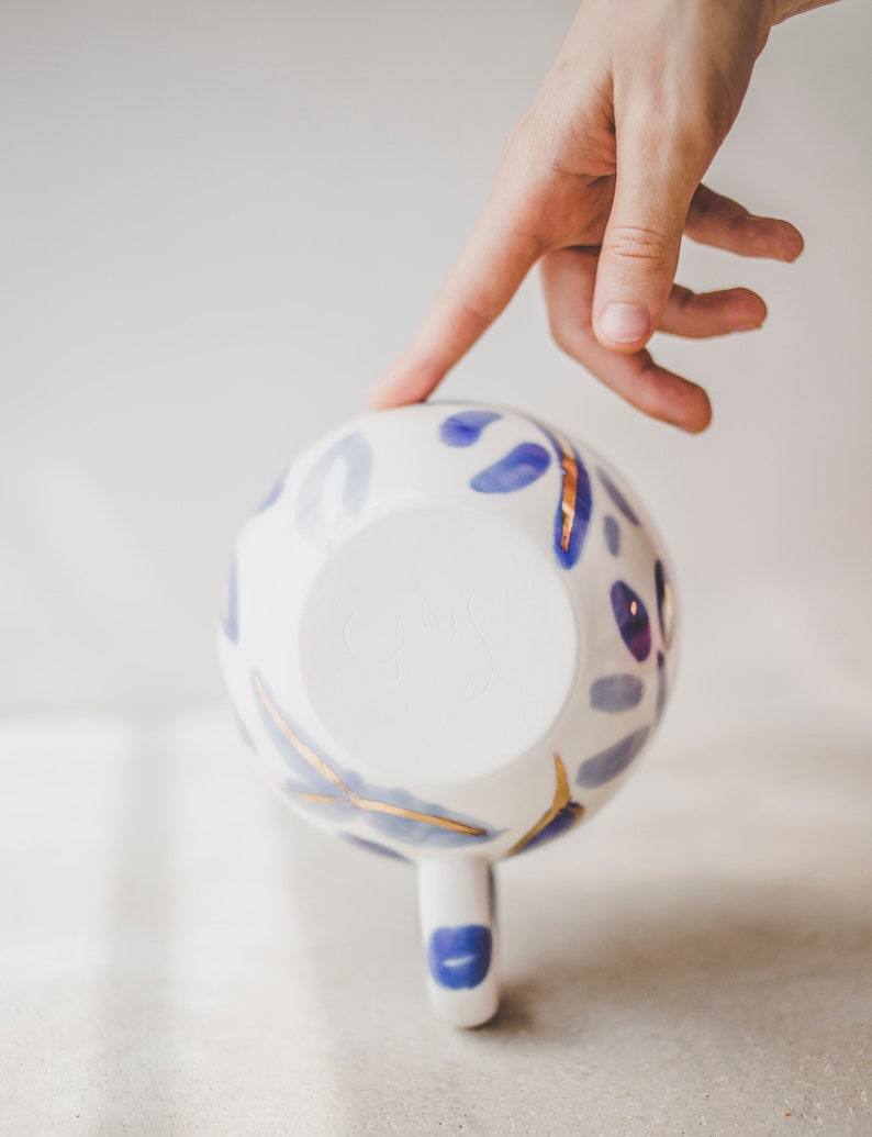 Handmade Pottery Extra Large Coffee Mug Hand Painted Porcelain - Etsy