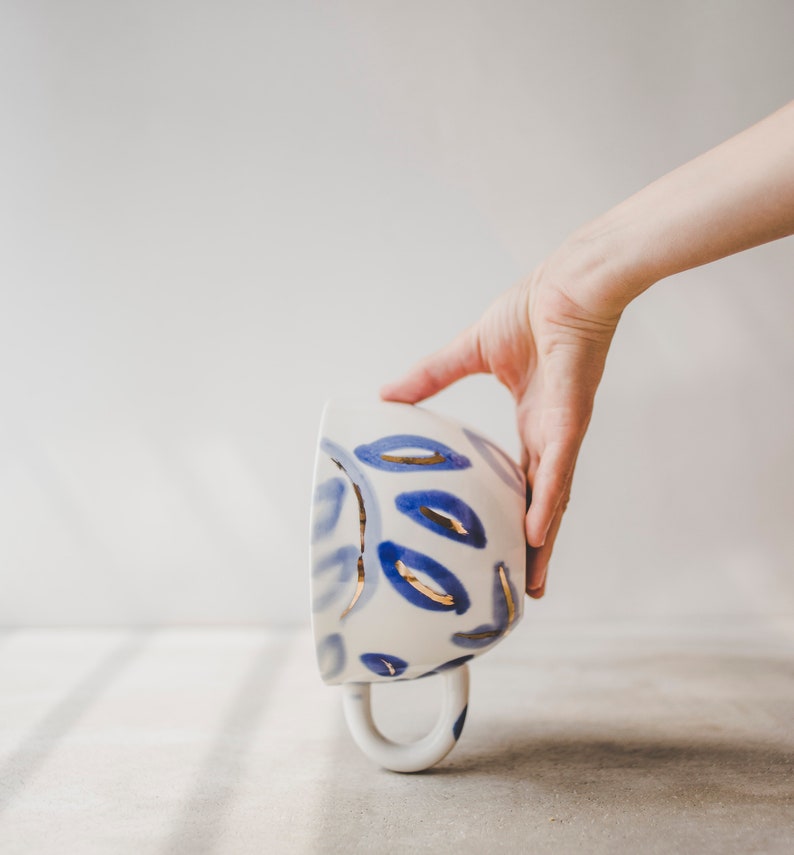 Handmade Pottery Extra Large Coffee Mug Hand Painted Porcelain - Etsy