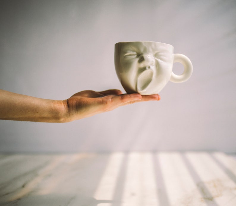 Coffee Mug Pottery Face Mug Ceramic Mug Handmade New Job Gift Modern ...