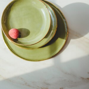 Green Ceramic Dinner Plates Set Ceramic Dinnerware Set Pottery ...