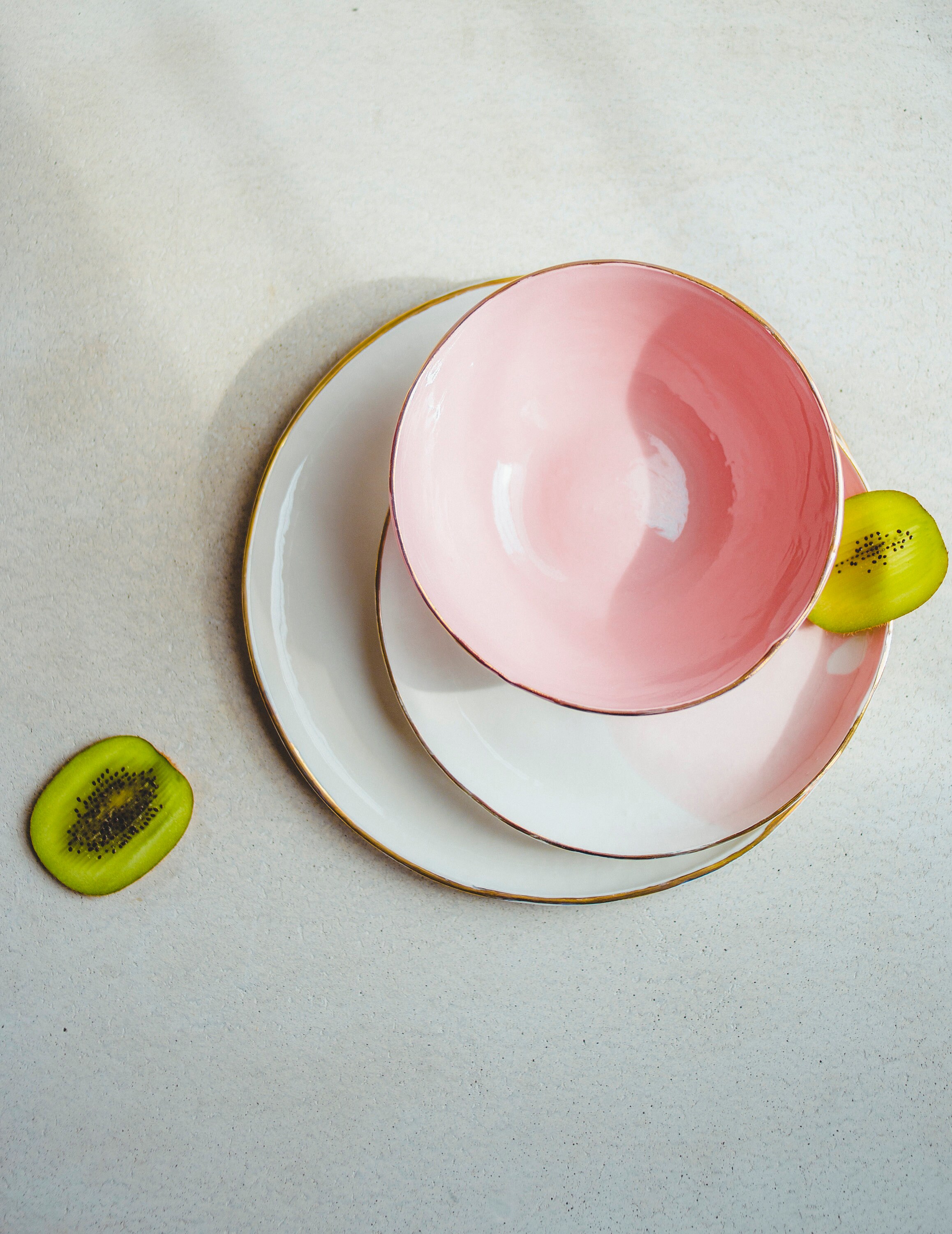 Ombre Pink Dinnerware Set Ceramic Dinner Plates Set Soup Bowl | Etsy