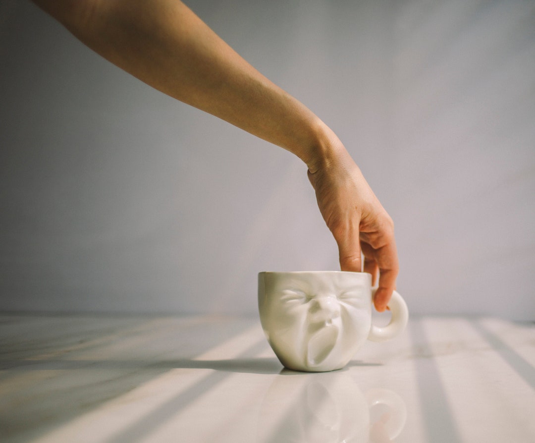 Coffee Mug Pottery Face Mug Ceramic Mug Handmade New Job Gift Modern ...