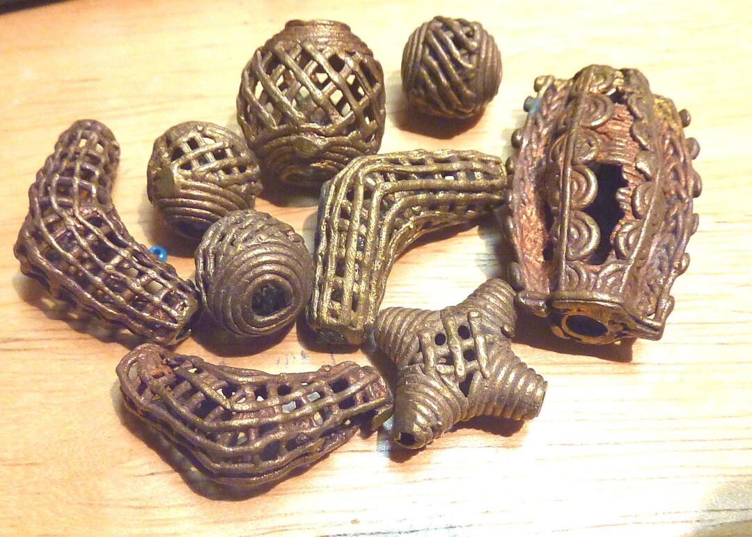 Vintage Assortment of Lost Wax Cast African Trade Beads From Ethiopia ...