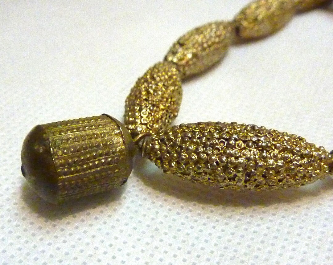 Antique Yoruba Gold Wash Granulated Brass Bead Necklace From the ...