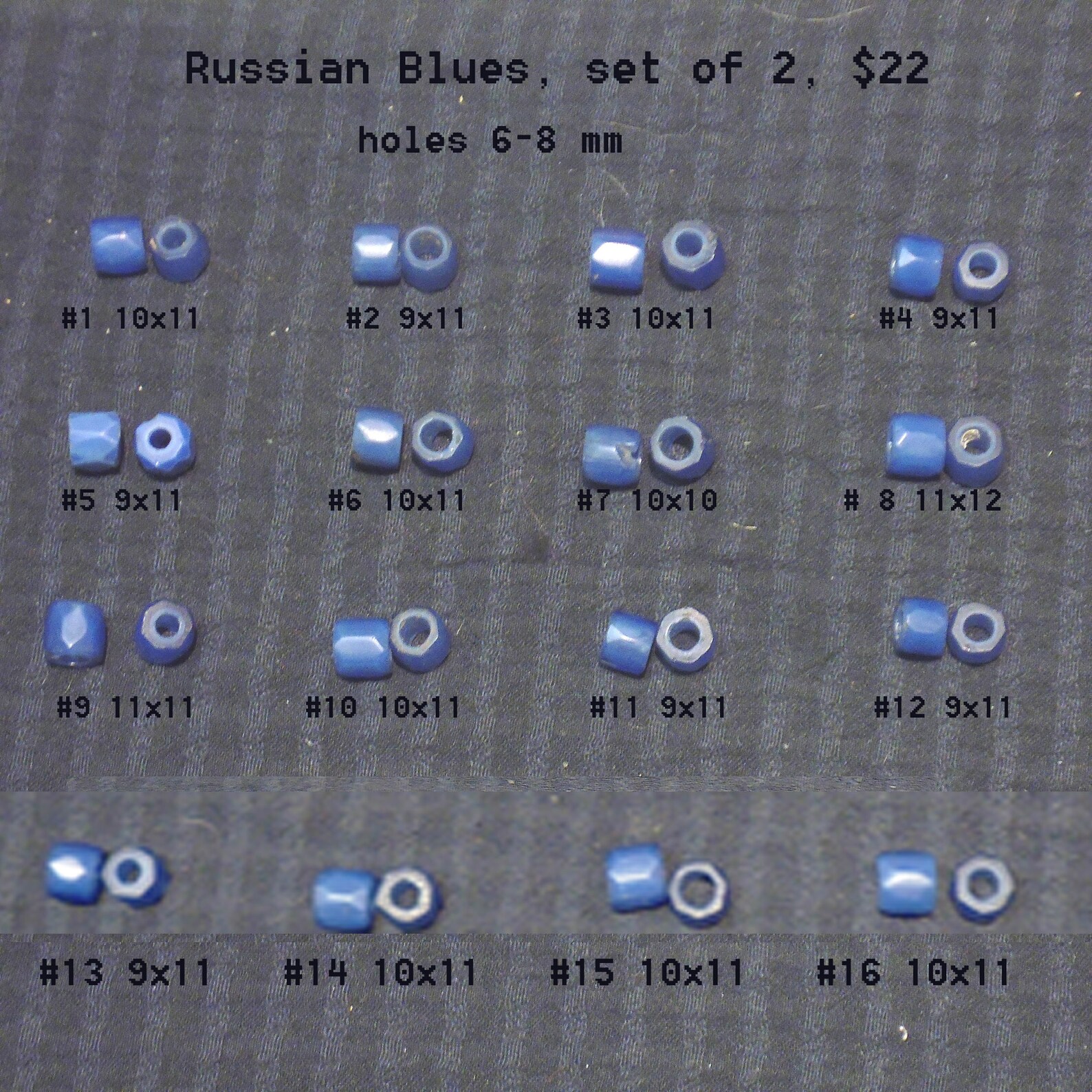 Russian Blues African Trade Beads Sold in Pairs 16 Pairs | Etsy