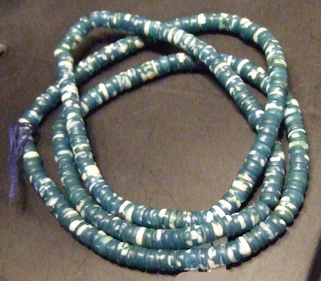 Kakamba Bohemian African Trade Beads Translucent Aqua and - Etsy