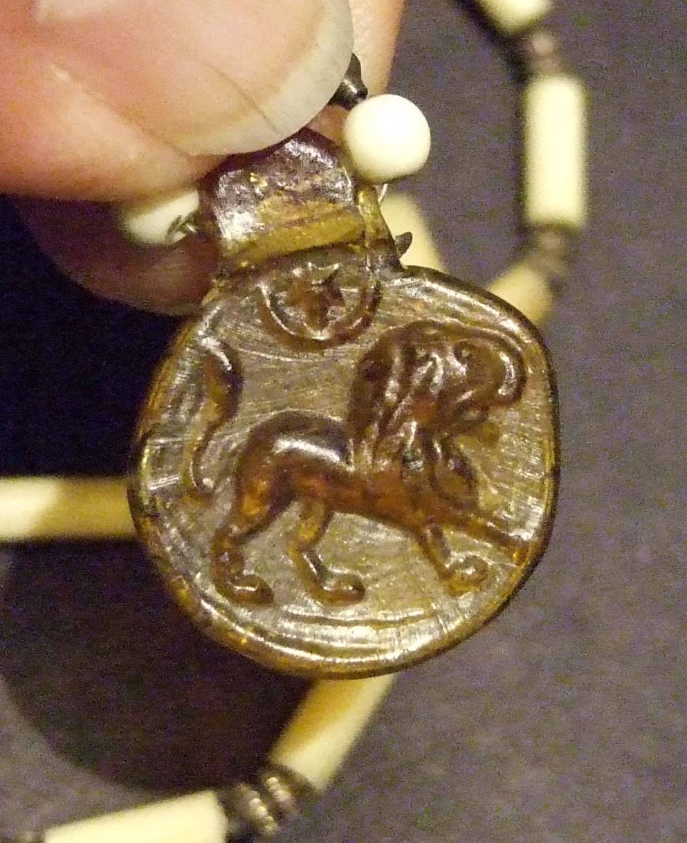 Ancient Roman Honey Color Glass Pendant Necklace Pendant is - Etsy