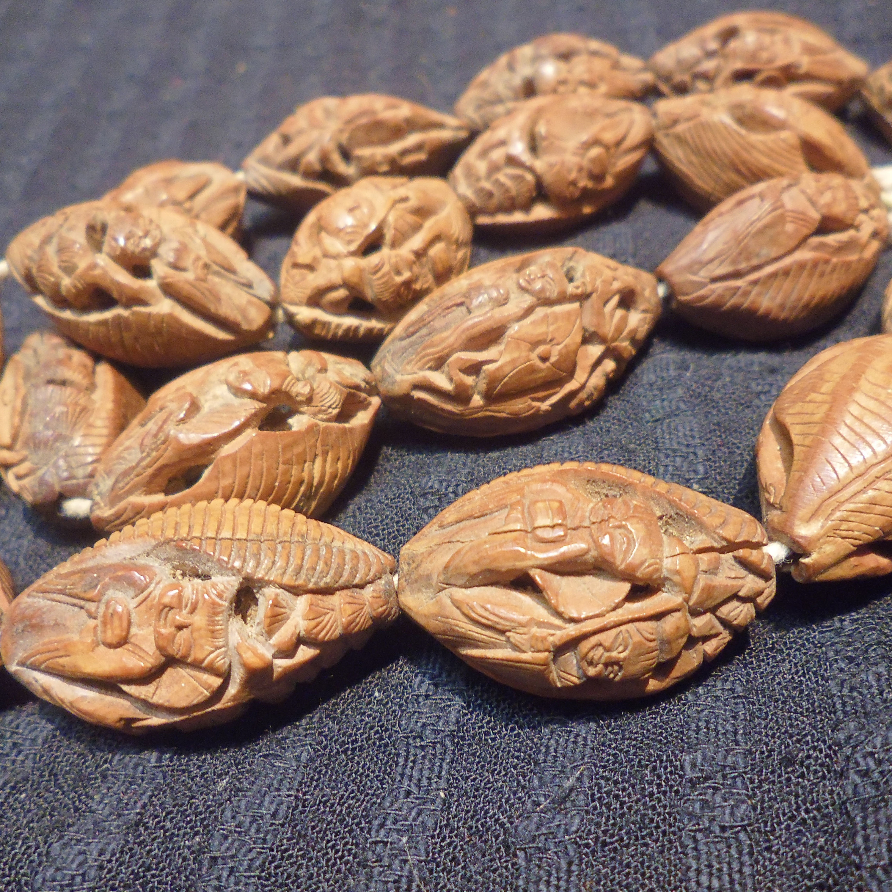 Set 3 Ten Rare Old Highly Detailed Chinese Carved Olive | Etsy