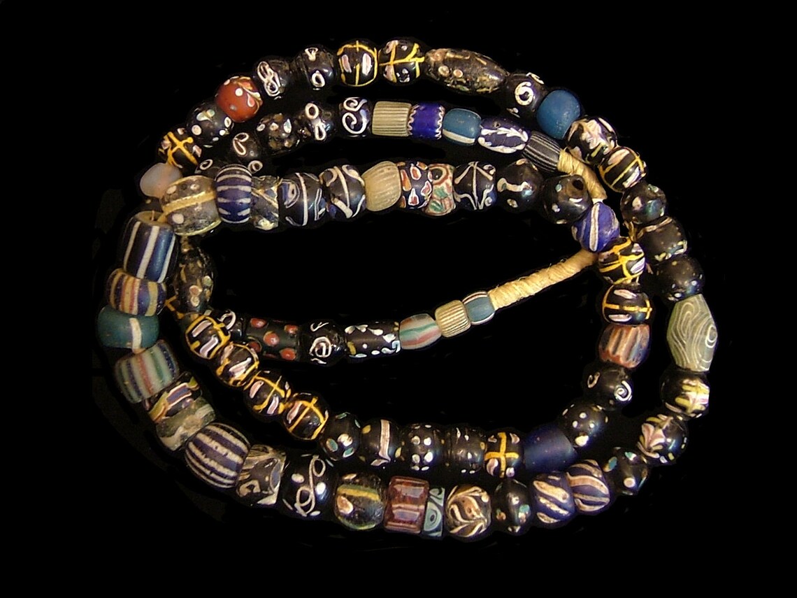 Very Long Strand African Trade Beads Very Old Mixed Strand - Etsy