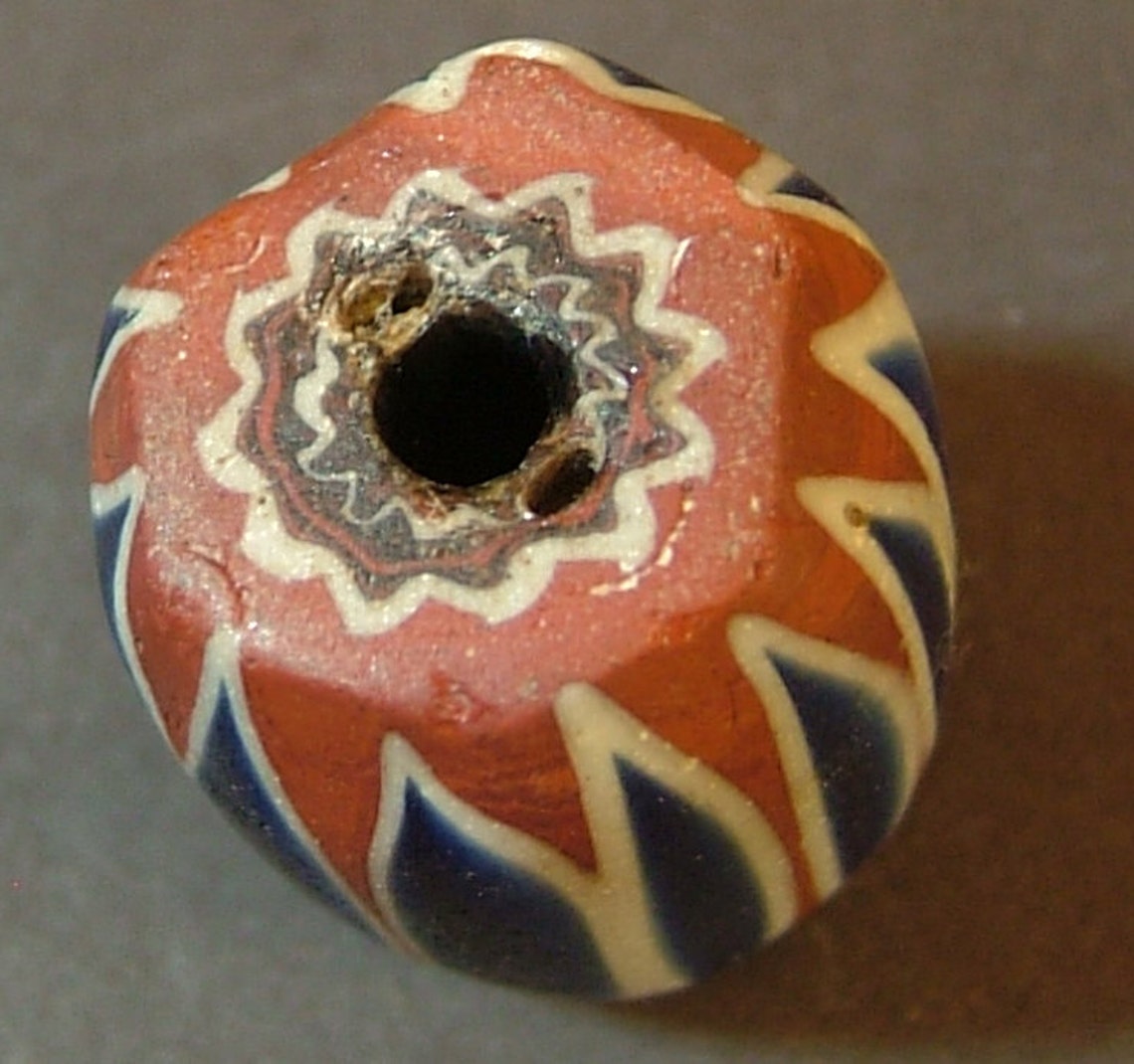 Very Old Venetian 7 Layer Chevron Rosetta or Star Glass Bead | Etsy