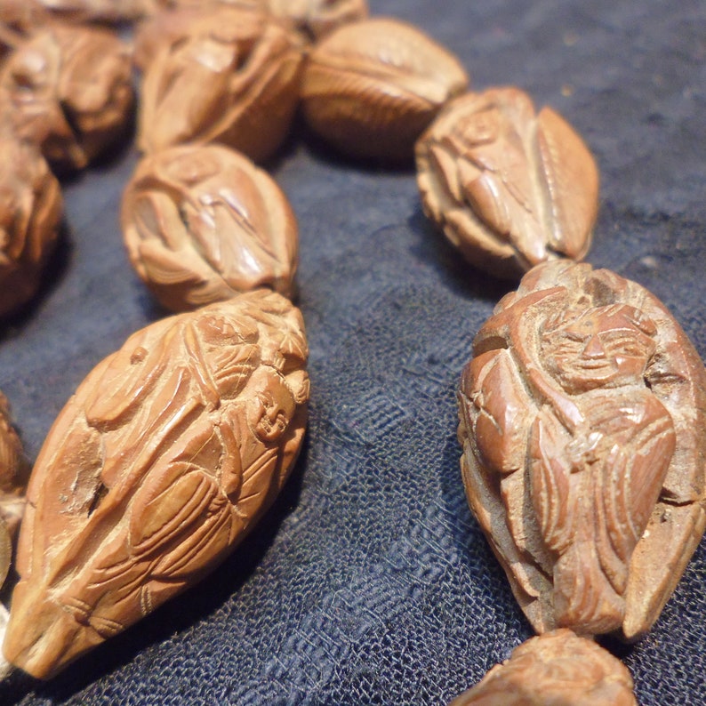 Set 3 Ten Rare Old Highly Detailed Chinese Carved Olive | Etsy