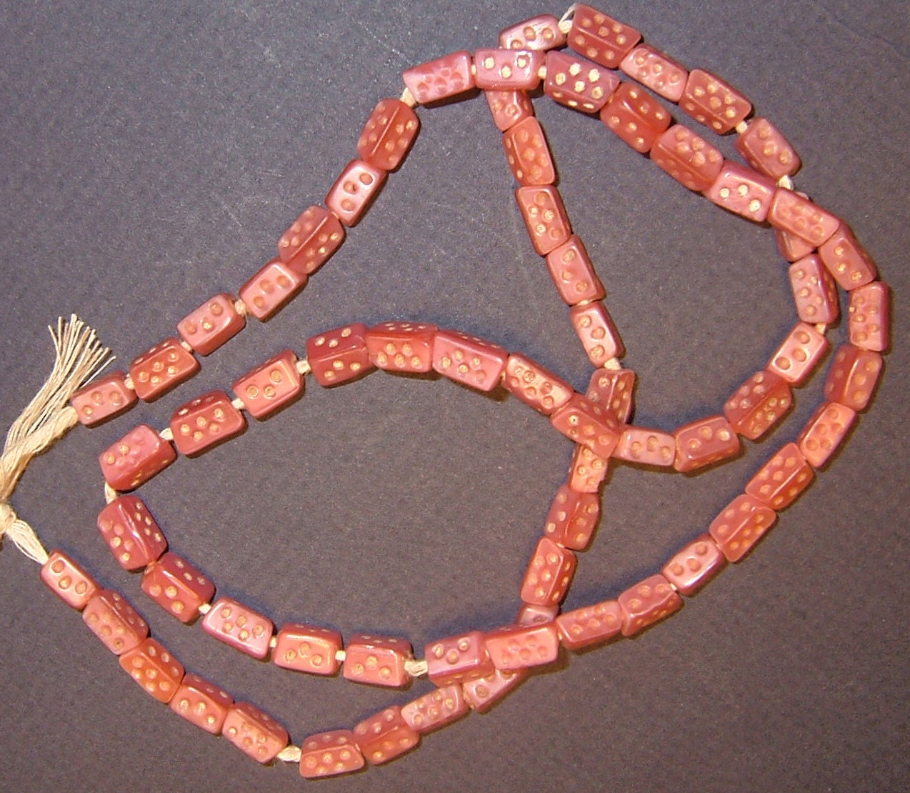 Venetian African Trade Pink Rectangular Dice Beads, 24 Inches, 5x9 Mm ...