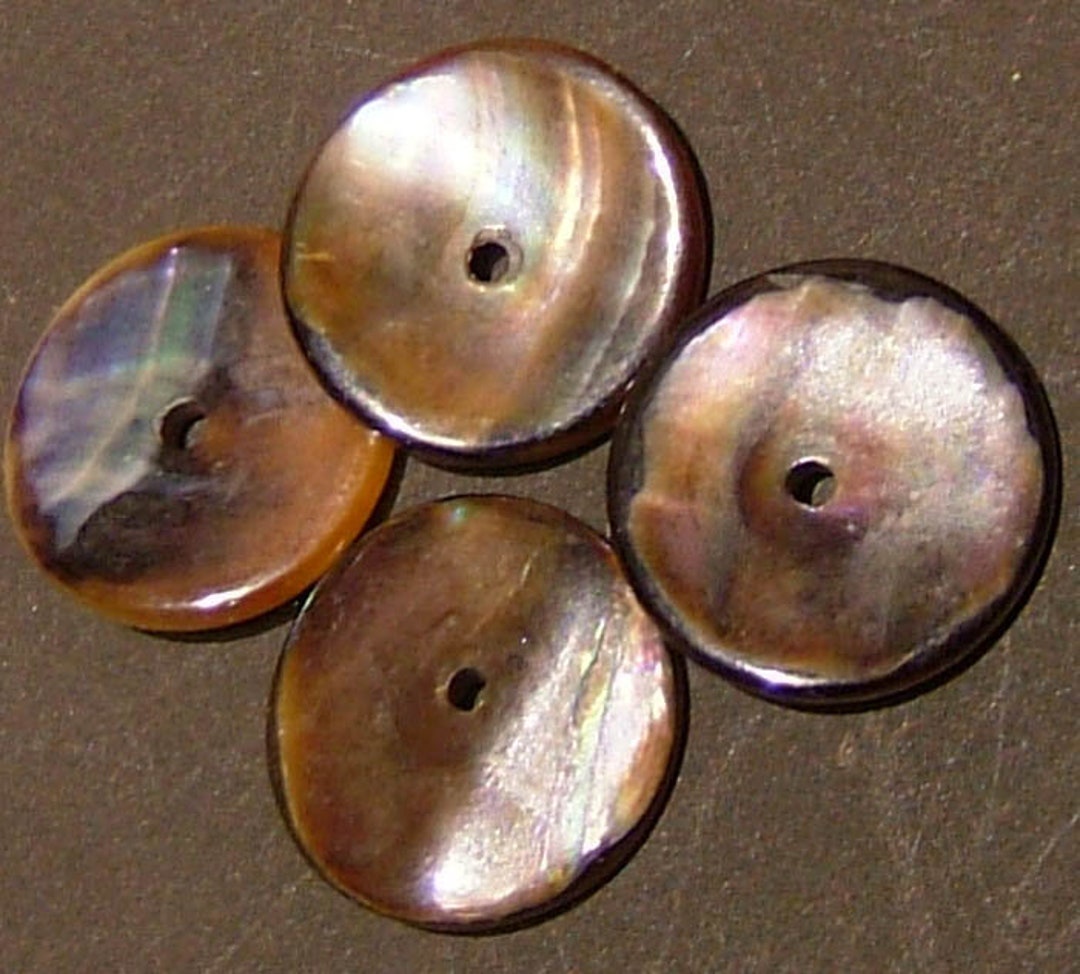 4 Large Shell Disc Beads, 12 Mm, 2 Mm Thick. - Etsy