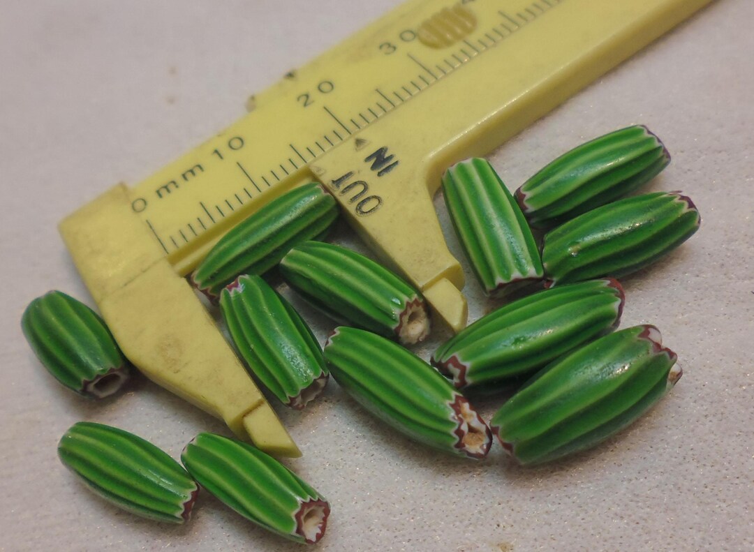 Wat N2 - Set of 12 Green Stripe Watermelon Antique Italian African ...
