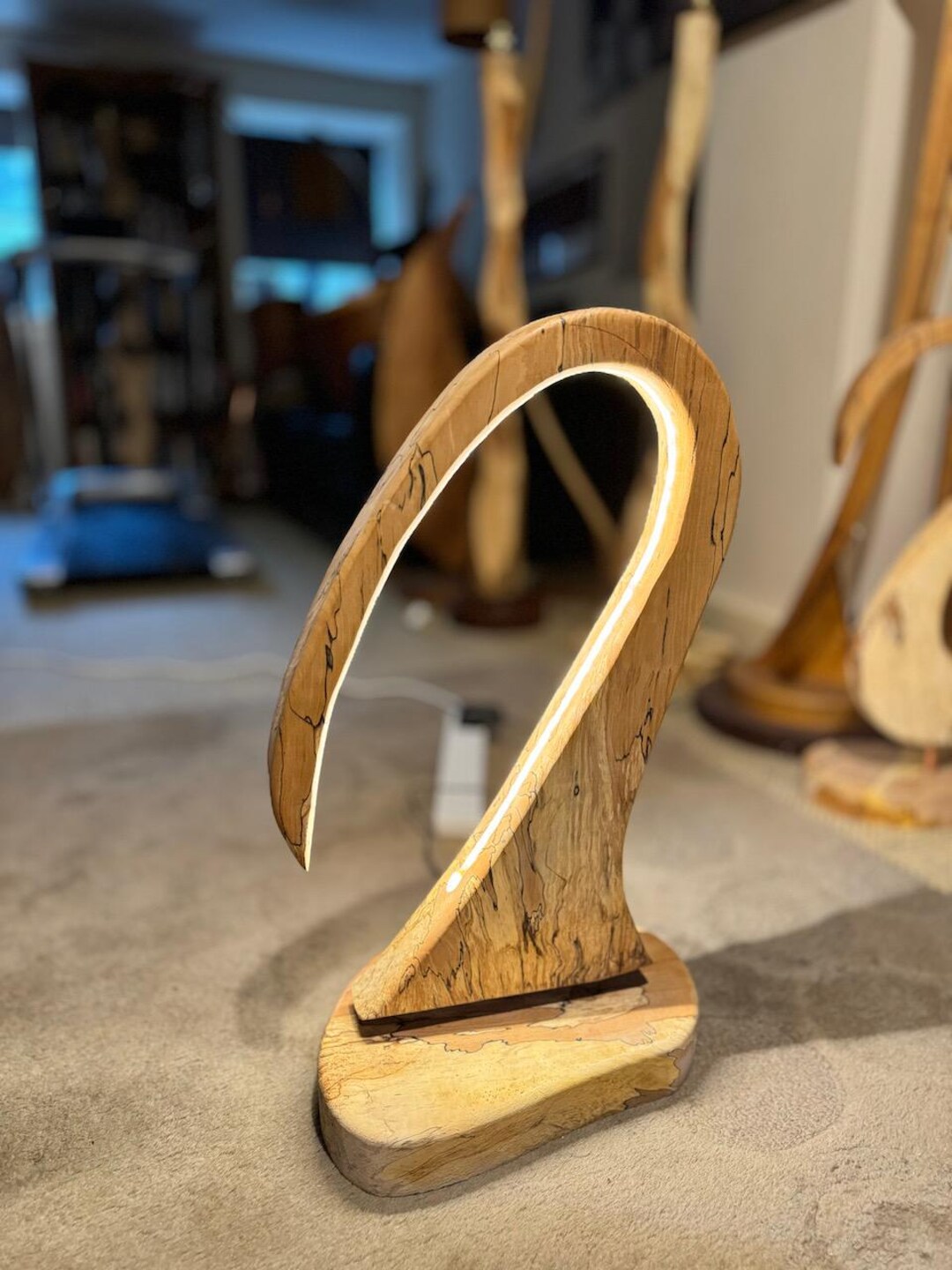 Spalted Beech LED Table Lamp. - Etsy