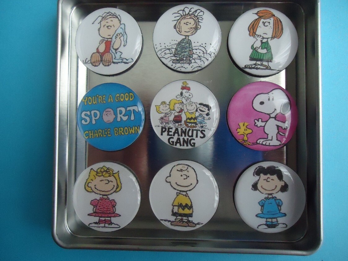 Peanuts 9 1 Frig Magnets Charlie Brown Magnets | Etsy