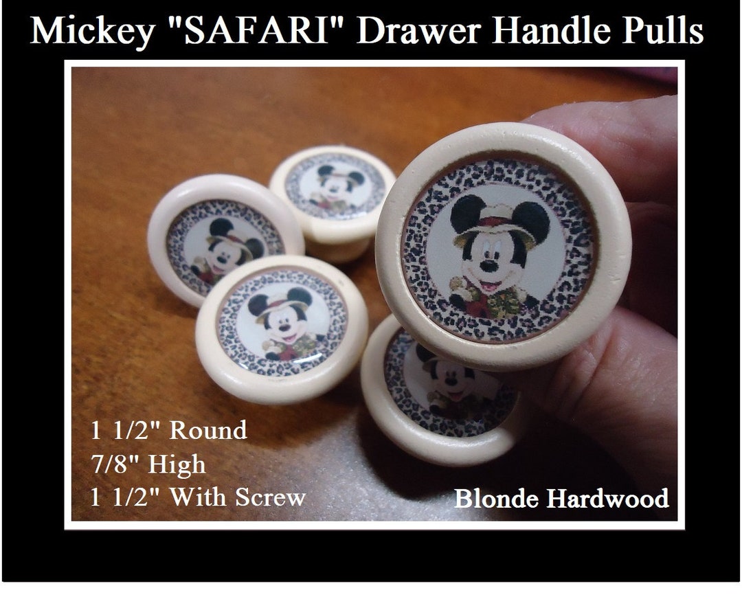 Mickey Mouse Dresser Knobs Mickey SAFARI Drawer Pulls Kids Room Dresser Knobs Disney Knobs ...