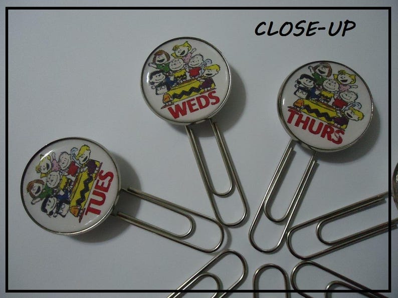 Peanuts Gang Paper Clips Days of the Week Snoopy Paper Clips Office ...