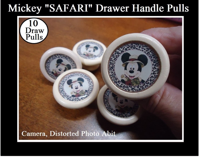 Mickey Mouse Dresser Knobs Mickey SAFARI Drawer Pulls Kids Room Dresser Knobs Disney Knobs ...