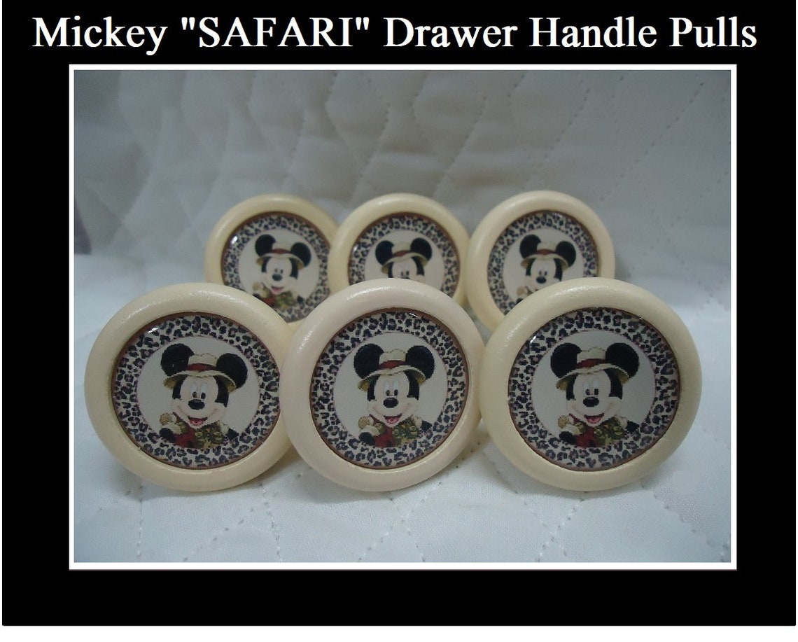 Mickey Mouse Dresser Knobs Mickey SAFARI Drawer Pulls Kids - Etsy