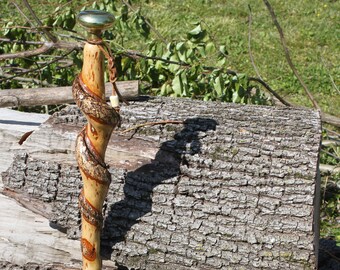 Wooden walking stick | Etsy