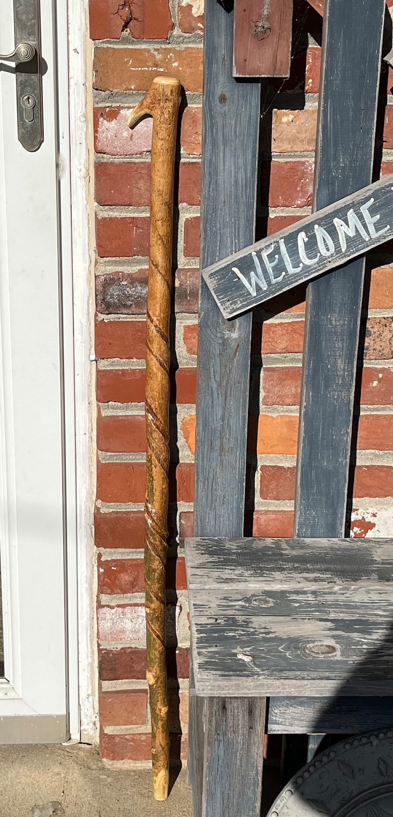 Twisted Ash Wood Staff, Walking Stick, Walking Cane, Hiking Stick ...