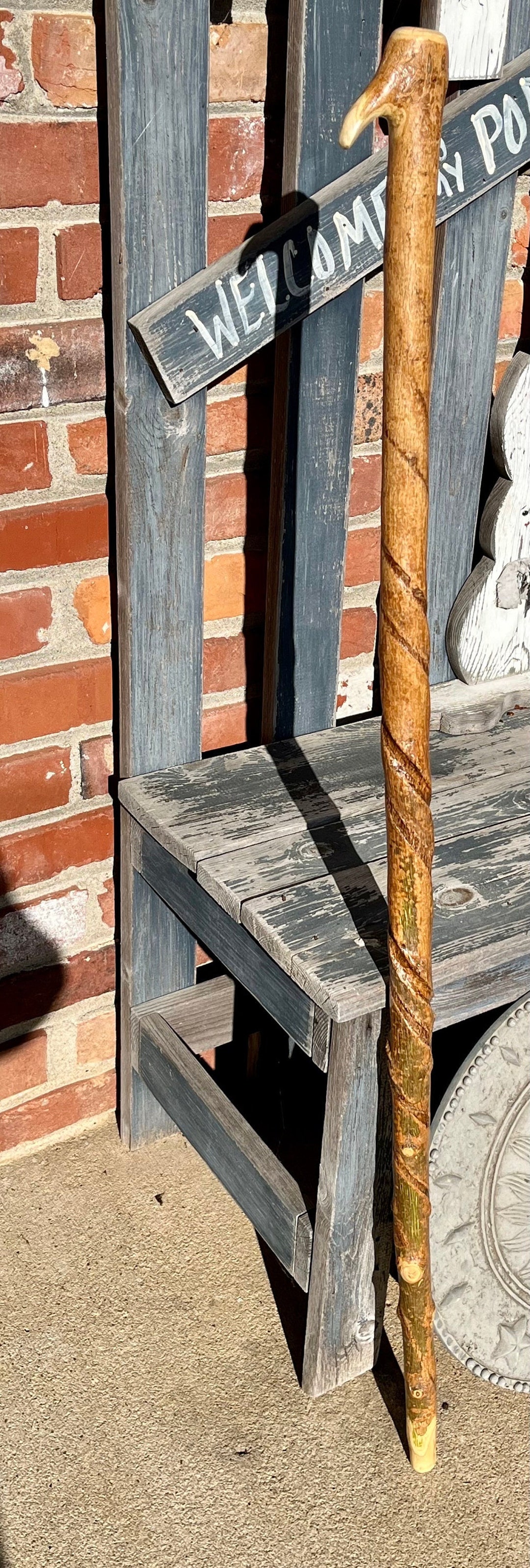 Twisted Ash Wood Staff, Walking Stick, Walking Cane, Hiking Stick ...