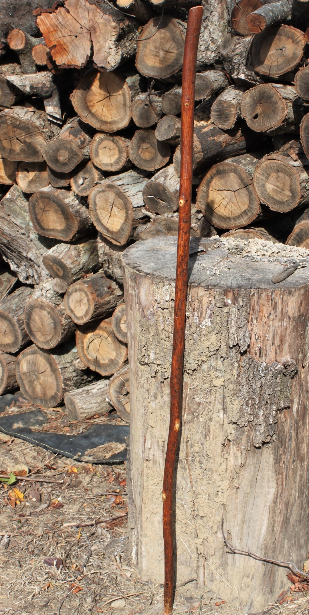 Seasoned Hickory Wood Staff, Walking Stick, Hiking Stick, Trekking Pole ...