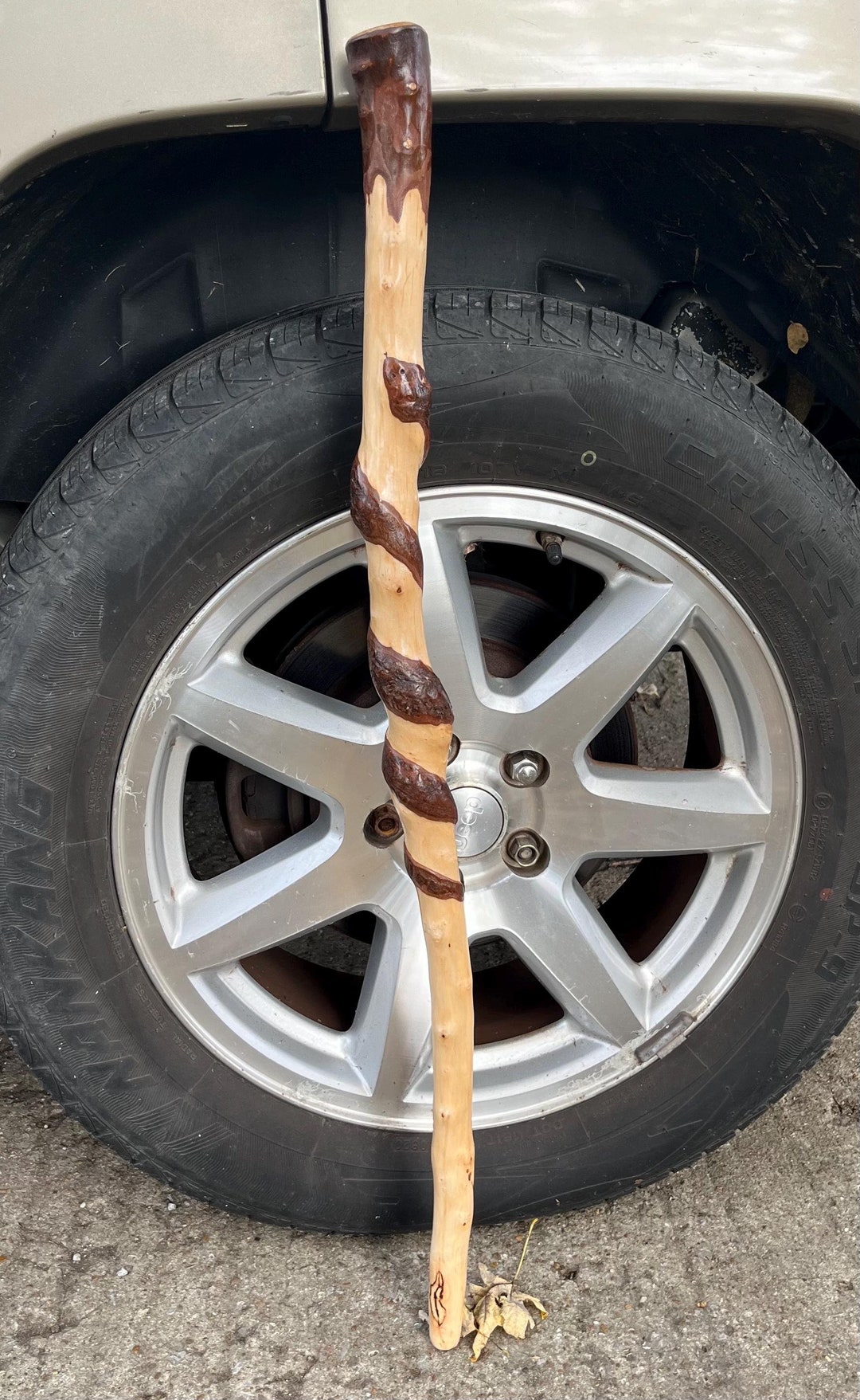 Twisted Maple Wood Walking Stick Snake Design Cane, Hiking Stick ...